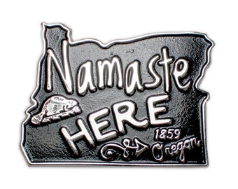 Namaste Here Oregon Enamel Lapel Pin - Etsy