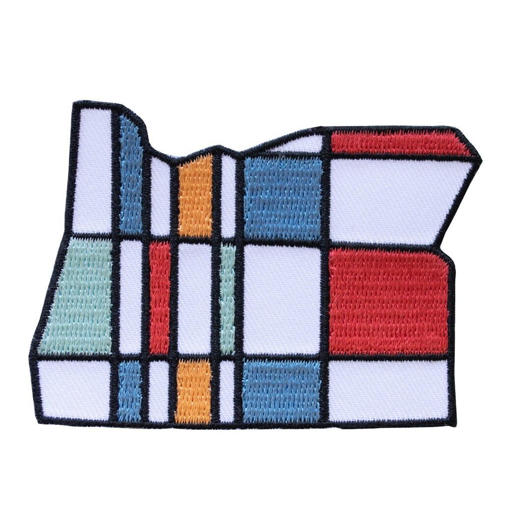 Oregon Mondrian Embroidered Patch - Etsy