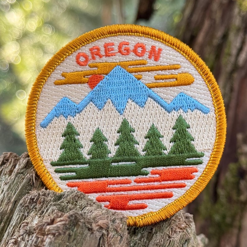 Oregon Fifty Mountain Ranges | Iron-on Embroidered Patch - Etsy