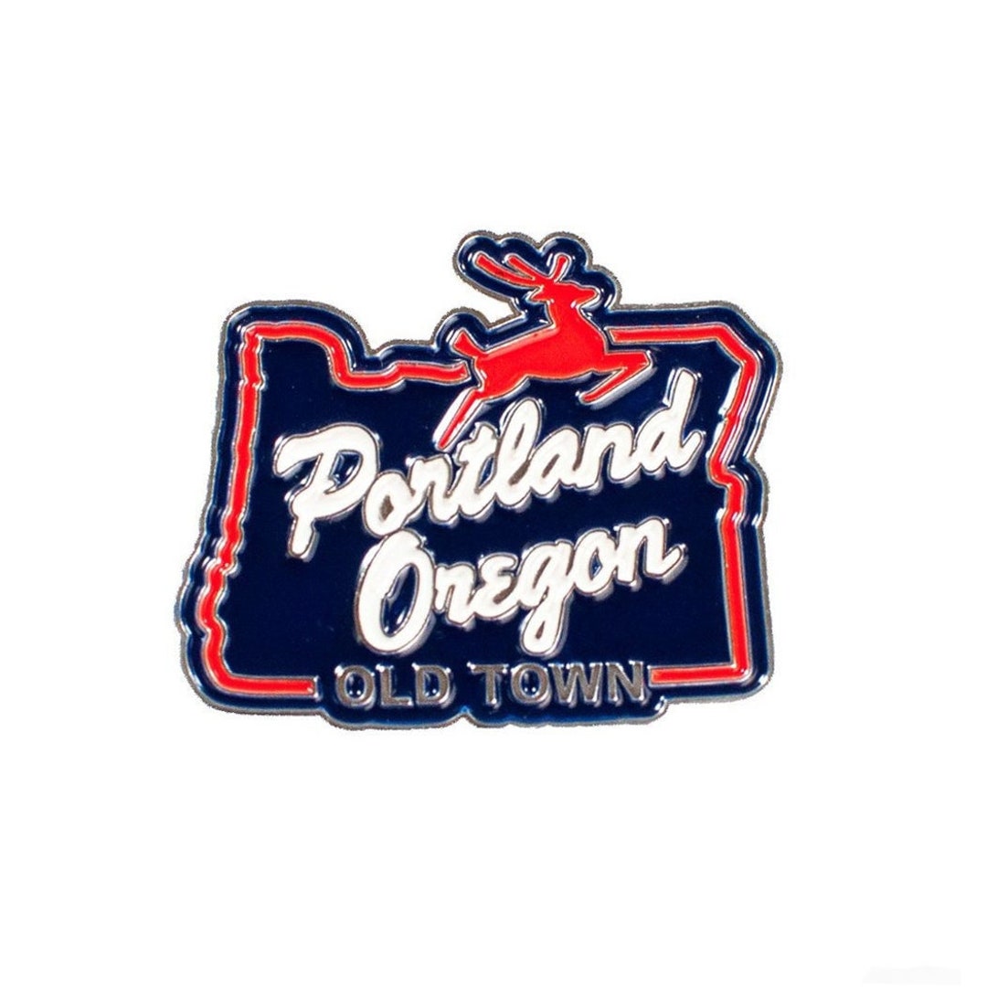 White Stag Sign Portland Oregon Enamel Lapel Pin - Etsy