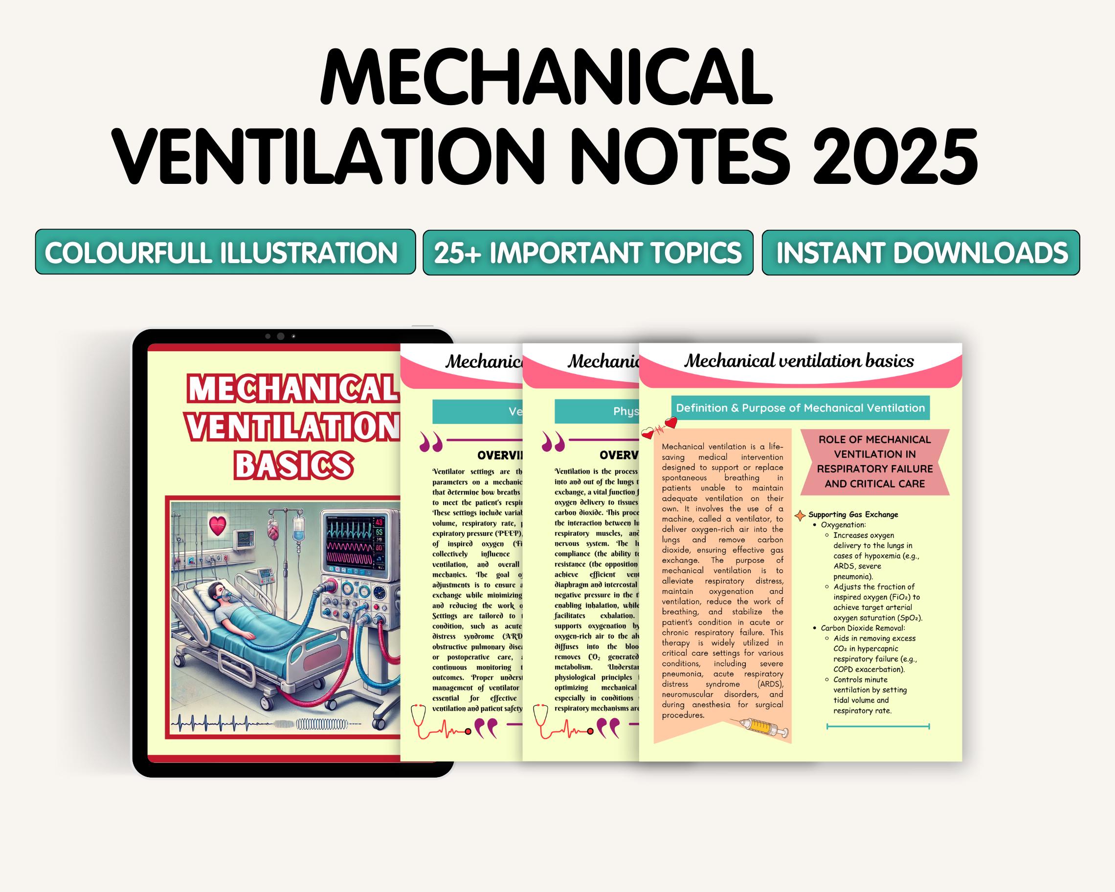 Mechanical Ventilation Management, Ventilator Cheat Sheet, Nurse Study ...