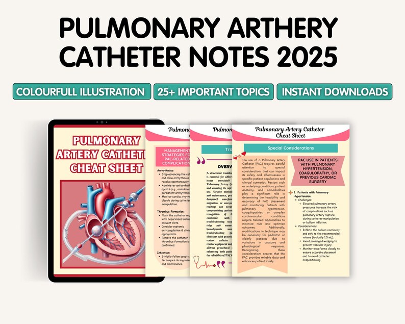 Pulmonary Artery Catheter Cheat Sheet, ICU Nursing Notes, CVICU Nurse ...