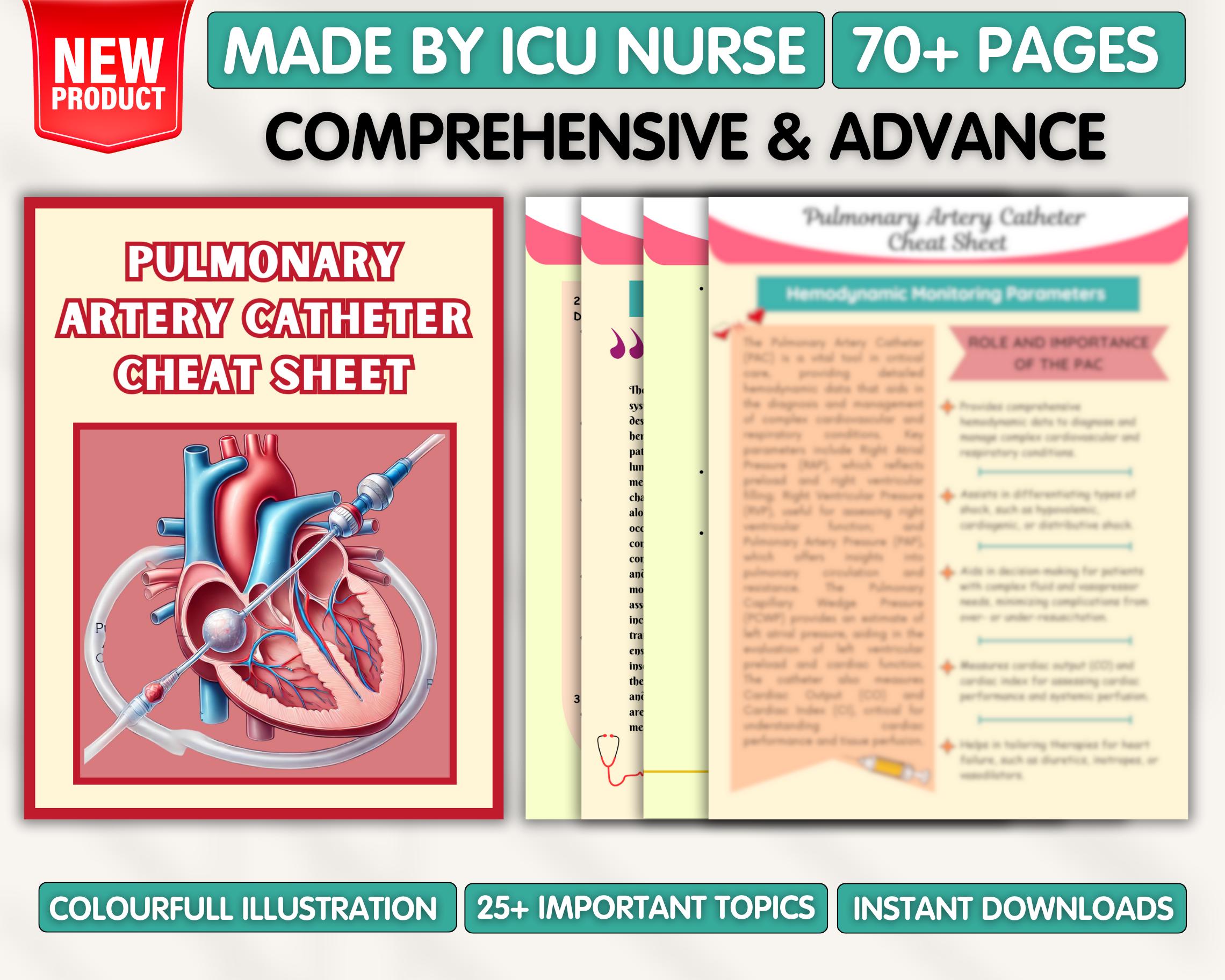 Pulmonary Artery Catheter Cheat Sheet, ICU Nursing Notes, CVICU Nurse ...