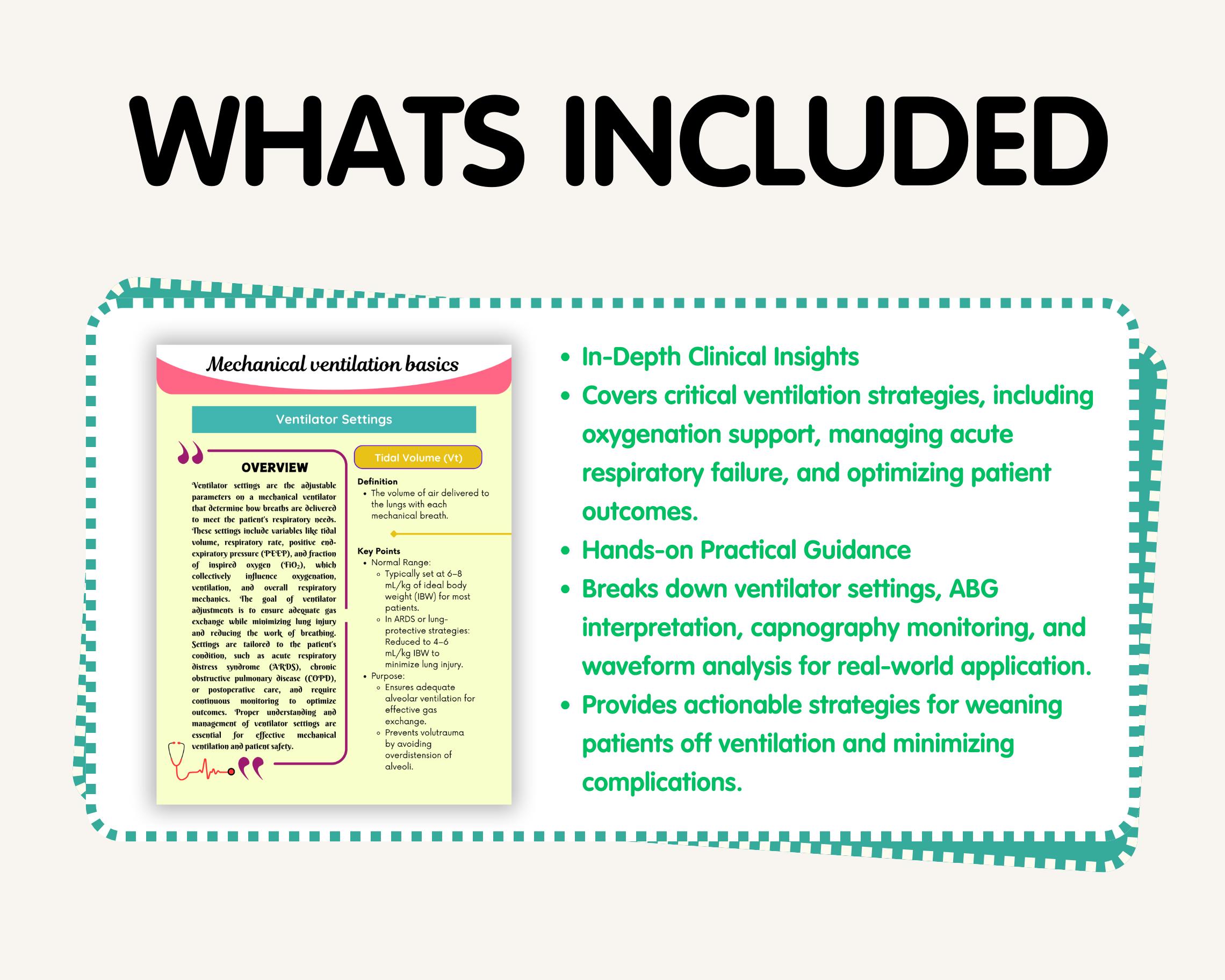 Mechanical Ventilation Management, Ventilator Cheat Sheet, Nurse Study ...
