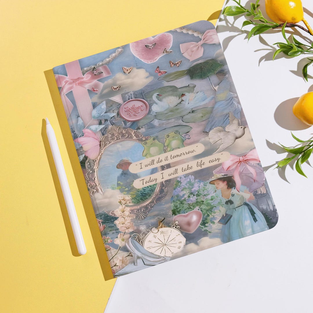 Dreamy Vintage Collage iPad Case With Pencil Holder Cover for New Ipad ...