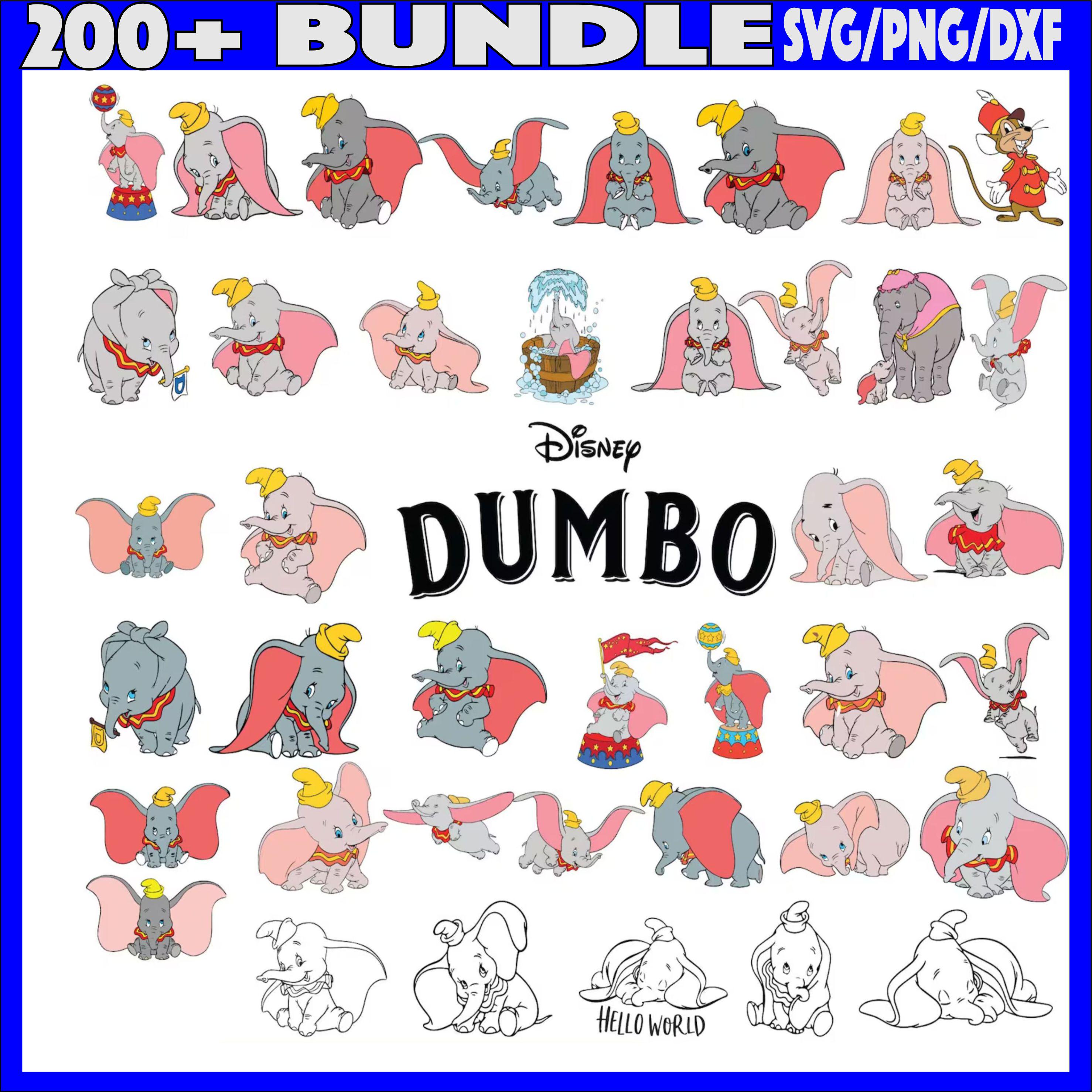 200+ Dumbo Svg Bundle, Svg - Png - Dxf- Eps, Cartoon, Elephant, Layered ...