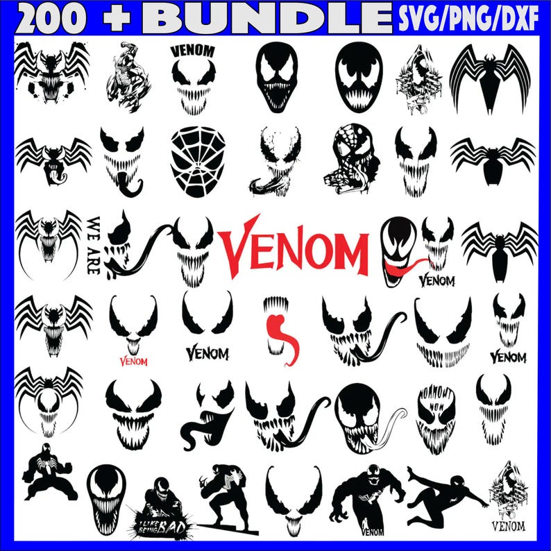 200+ Venom Svg Bundle- PNG-SVG-DXF - Etsy