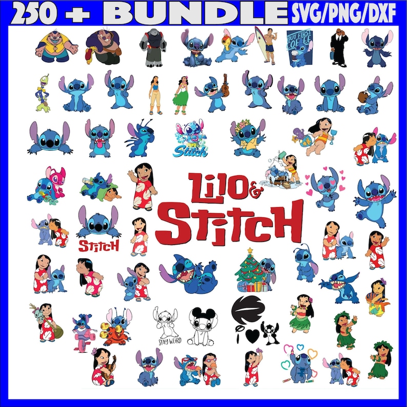 250+ Lilo and Stick Svg Bundle- PNG-SVG-DXF - Etsy