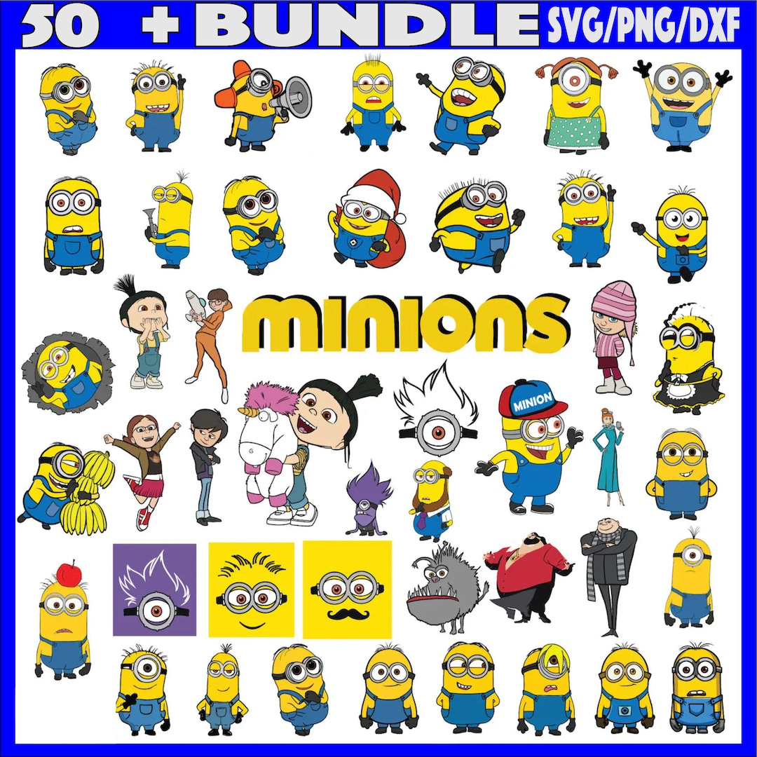 50+ Minions Svg Bundle- PNG-SVG-DXF - Etsy