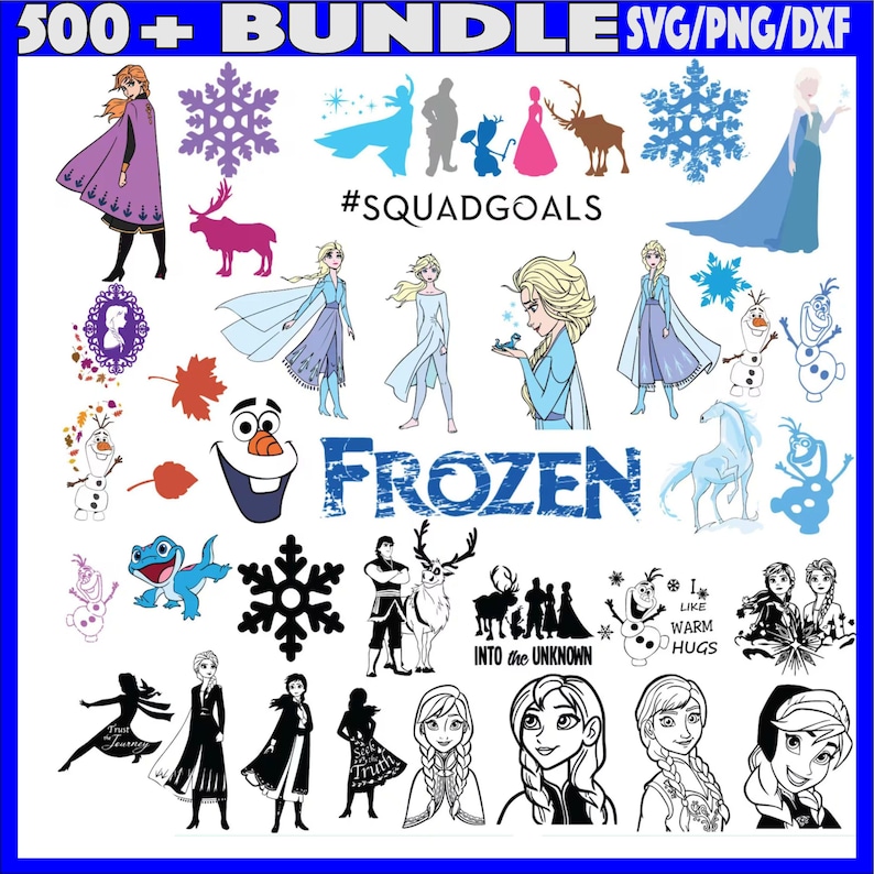 500+ Frozen Svg Bundle- PNG-SVG-DXF - Etsy