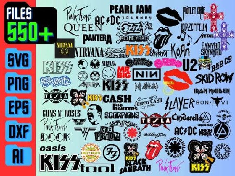 550+rock Band PNG Bundle 1 , Rock Music ,heavy Metal , Rock and Roll ...