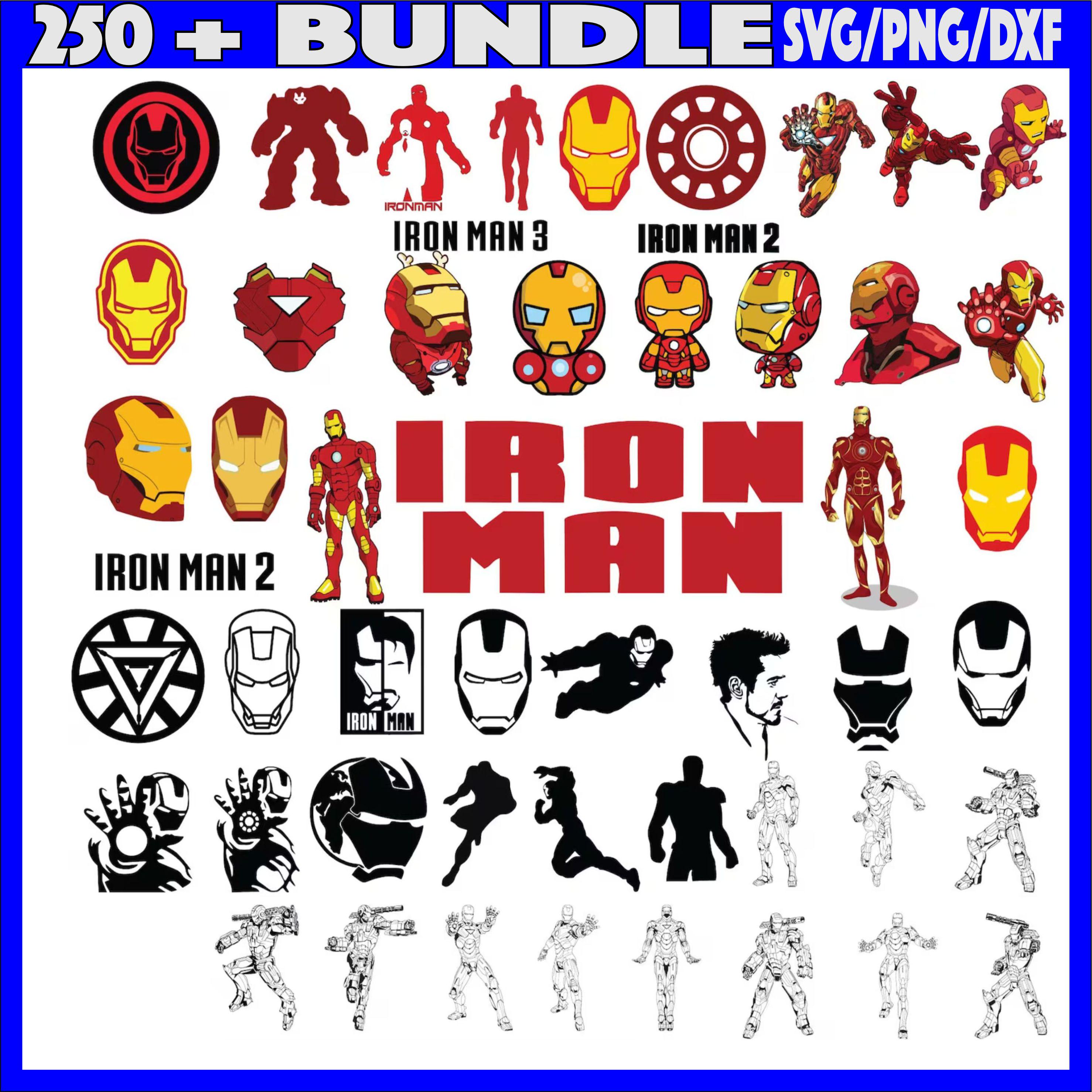 250+ Iron Man Svg Bundle- PNG-SVG-DXF - Etsy