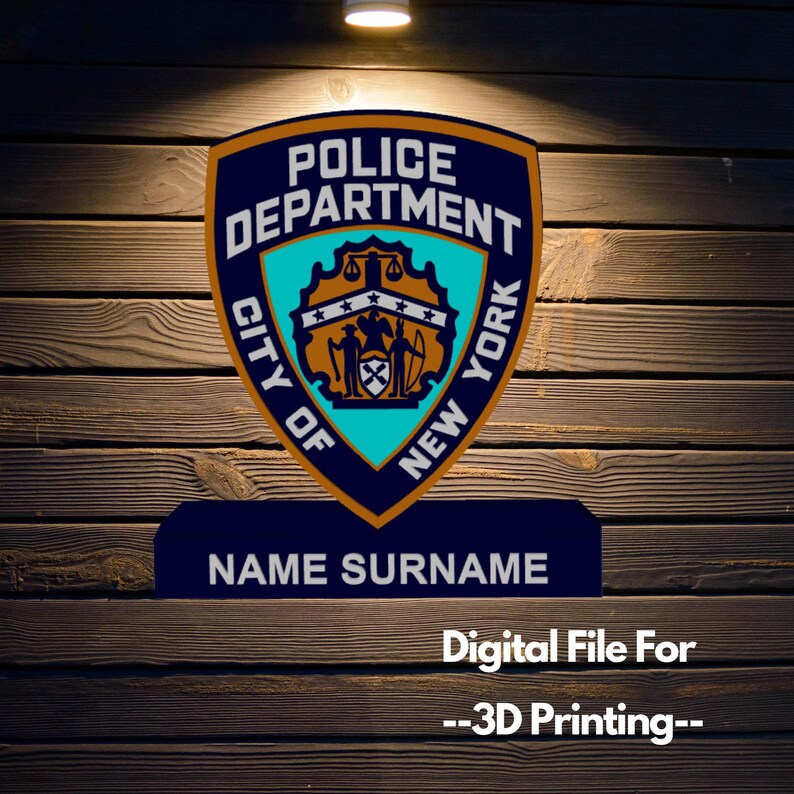 3D Printable Custom NYPD Logo Desk Nameplate Digital Download - Etsy
