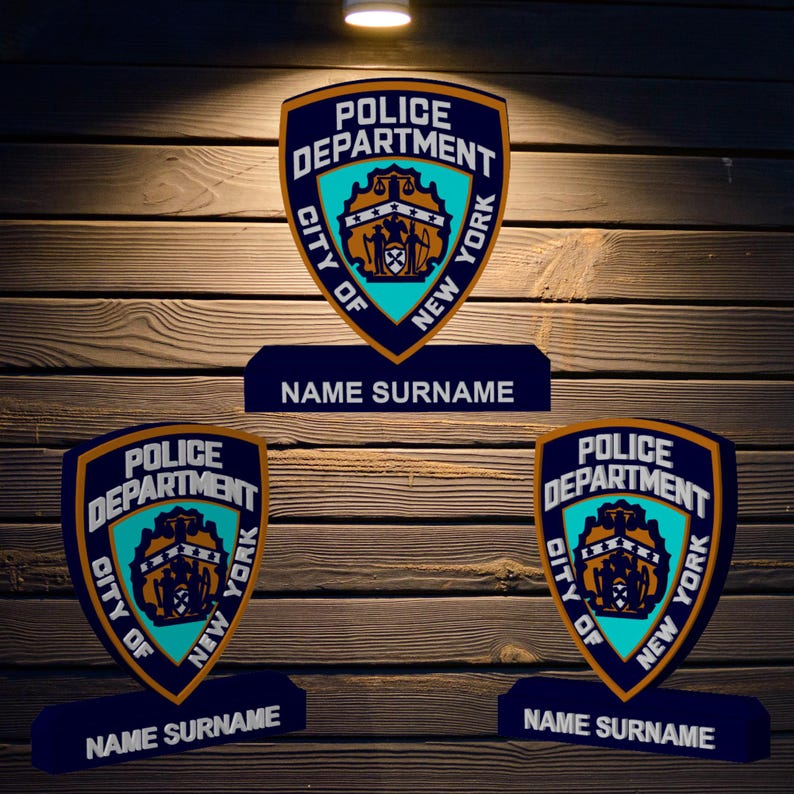 3D Printable Custom NYPD Logo Desk Nameplate Digital Download - Etsy