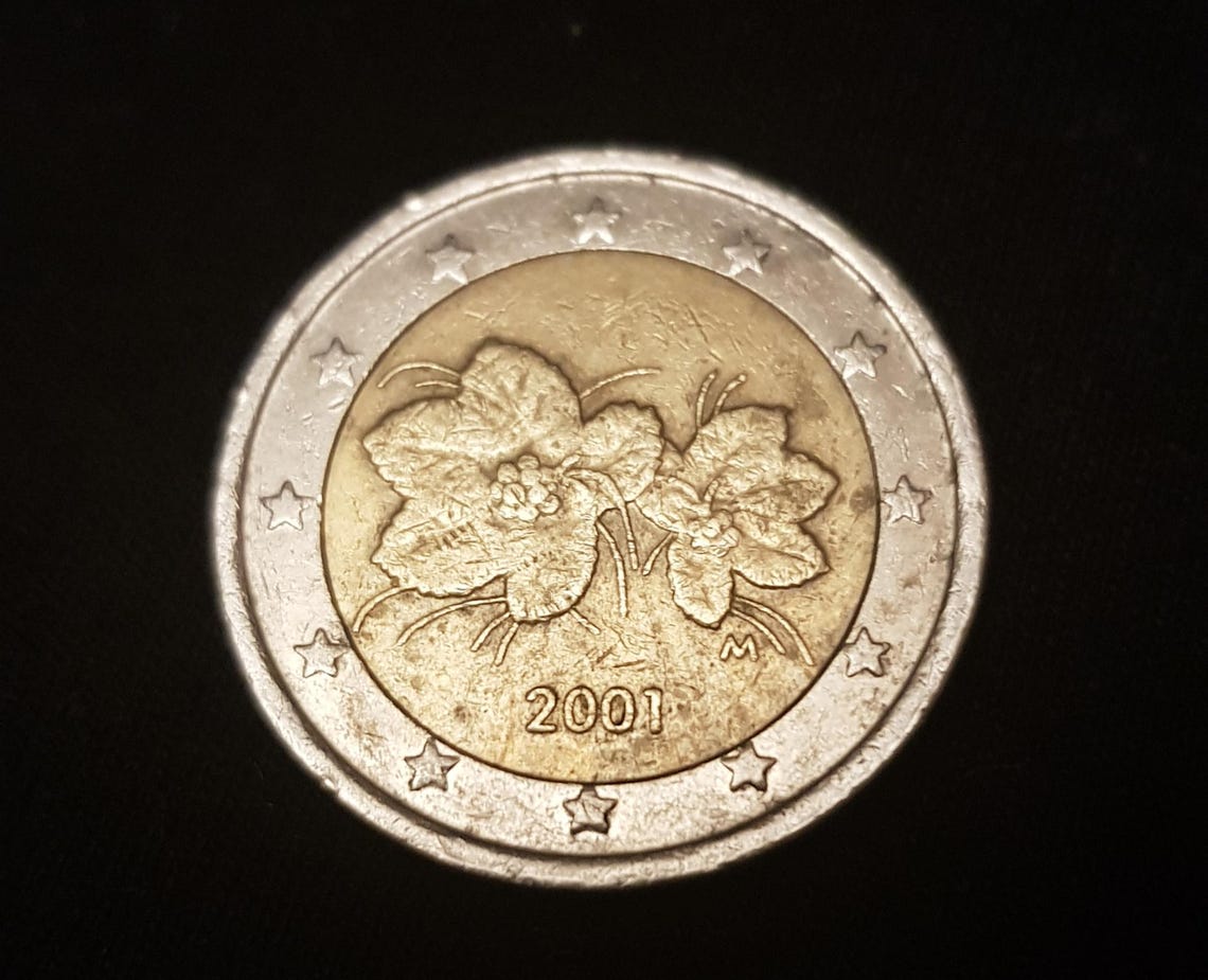2001 Finnish Flower 2 Euro Coin - Etsy