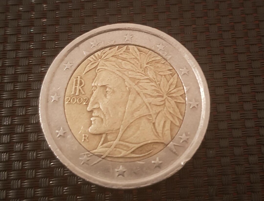 Rare Italian 2002 , Dante 2 Euro Coin - Etsy