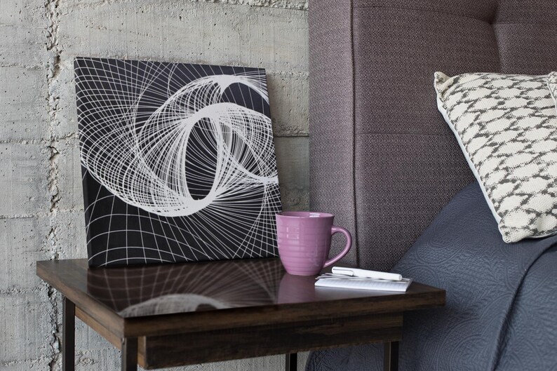 Modern Abstract Pendulum Line Art Print black and White Minimalist Wall ...