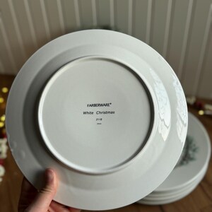 Vintage Farberware White Christmas 12" Dinner Plates, Holiday Dishware ...