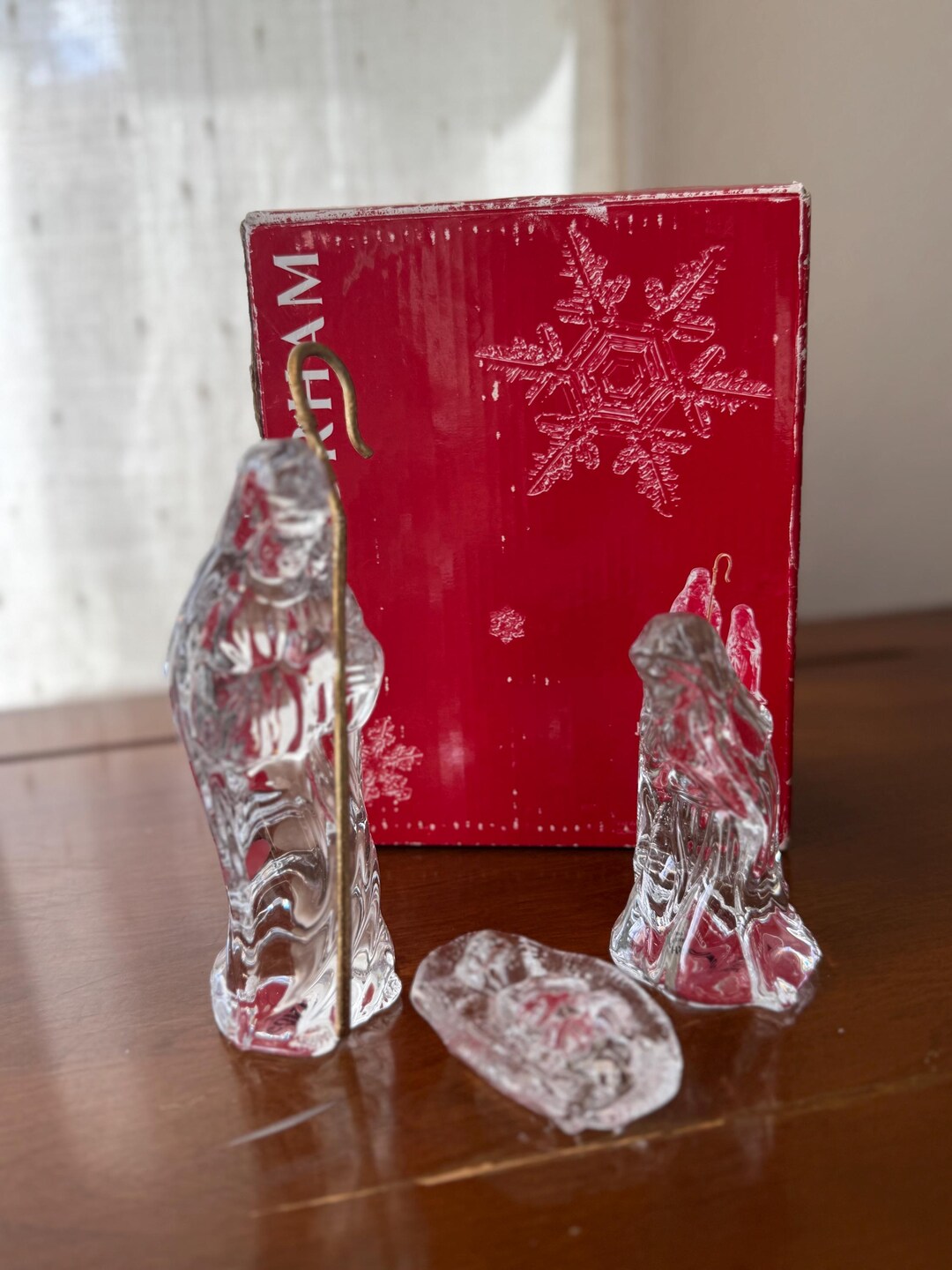 Lead Crystal and Gold Nativity Set by Gotham - Etsy