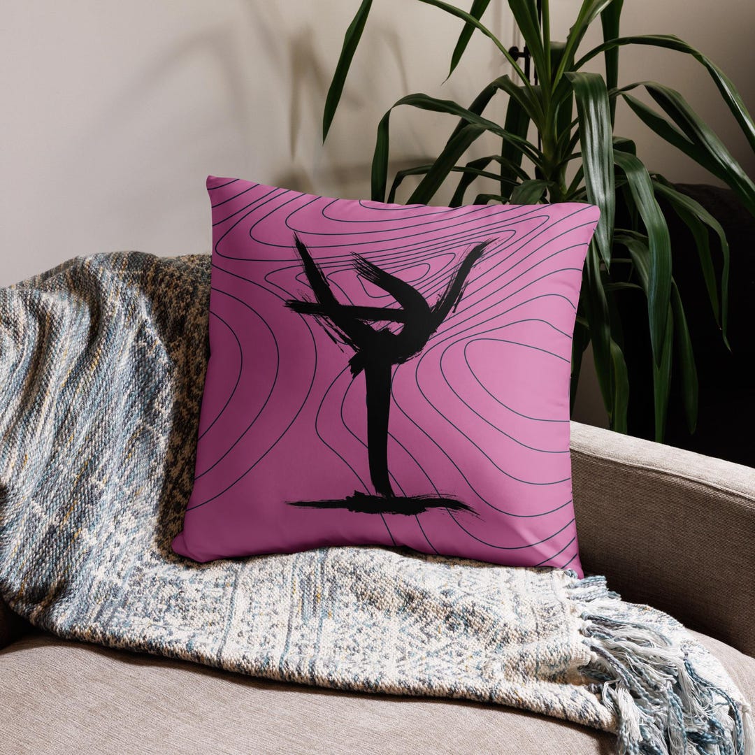 Ballet Pillow, Arabesque Dancer, Japanese Ink Brush Design, Ballerina ...