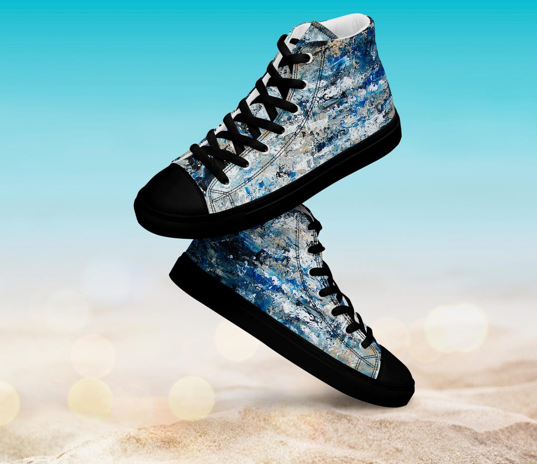 Shimmer Grey Canvas High Tops: Men's Trendy Basketball Shoes - Etsy