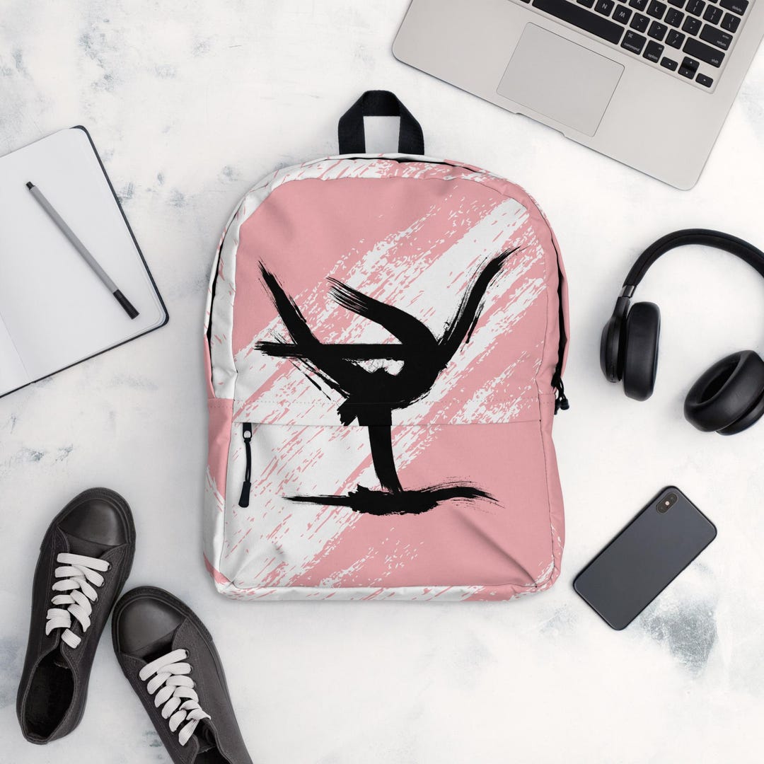 Pink and White Arabesque Backpack, Ballet Dancer, Dance Bag, Teens and ...