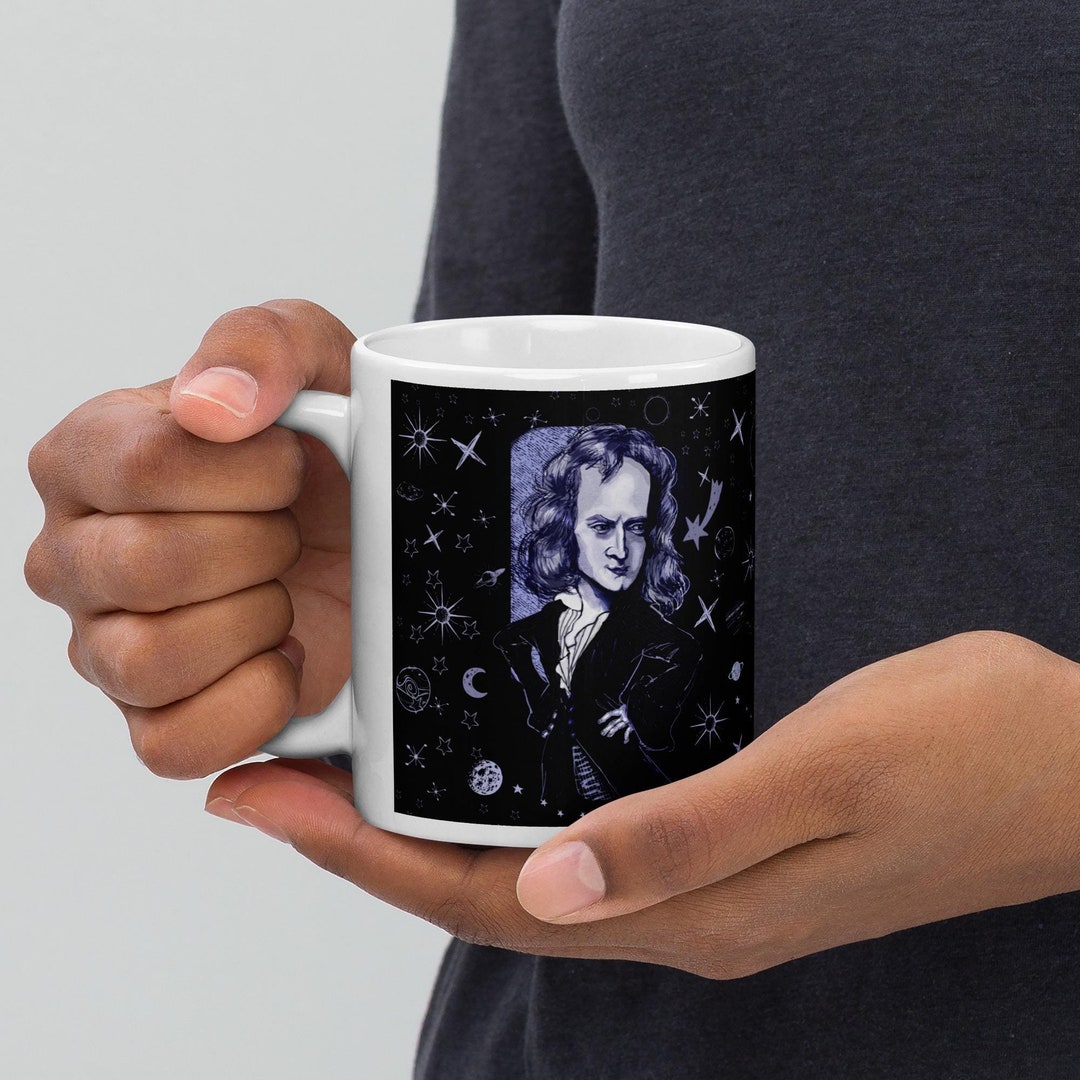 White Glossy Mug Isaac Newton Planets Physics - Etsy