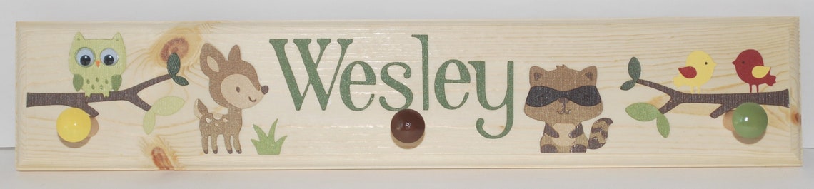 Enchanted Forest Coat Rack . Baby Woodland Animals Nursery - Etsy