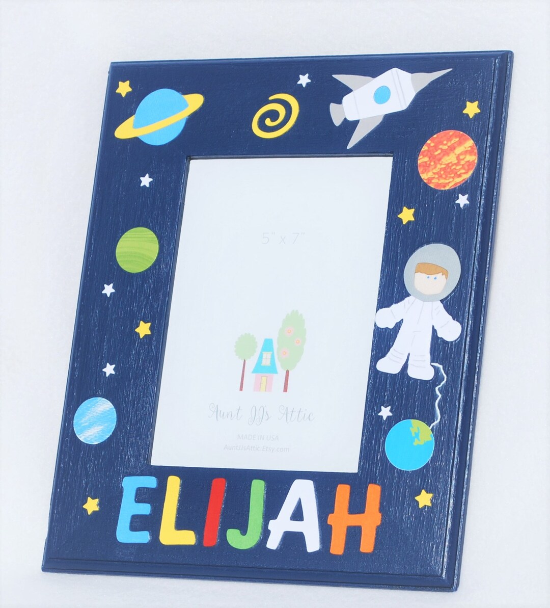 Personalized Outer Space Wood Picture Frame: Galaxy Kids Room Decor - Etsy