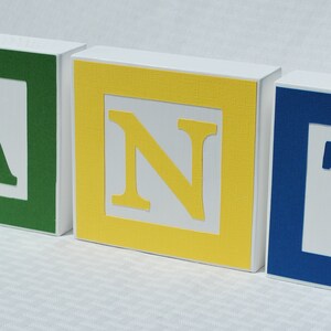 Wooden Name Block Letters . Large Wood Alphabet Blocks . 5" X 5" X 1.25 ...