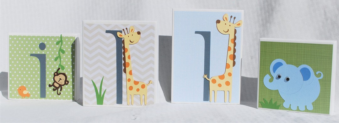 Personalized Baby Name Blocks: Noah's Ark Nursery Decor - Etsy