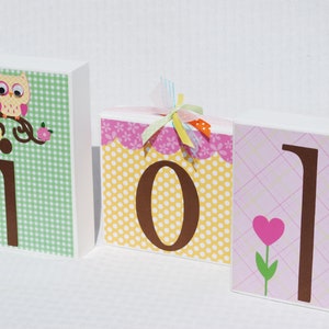 Chloe Personalized Blocks. Happi Tree . Pink Green Yellow Baby Girls ...