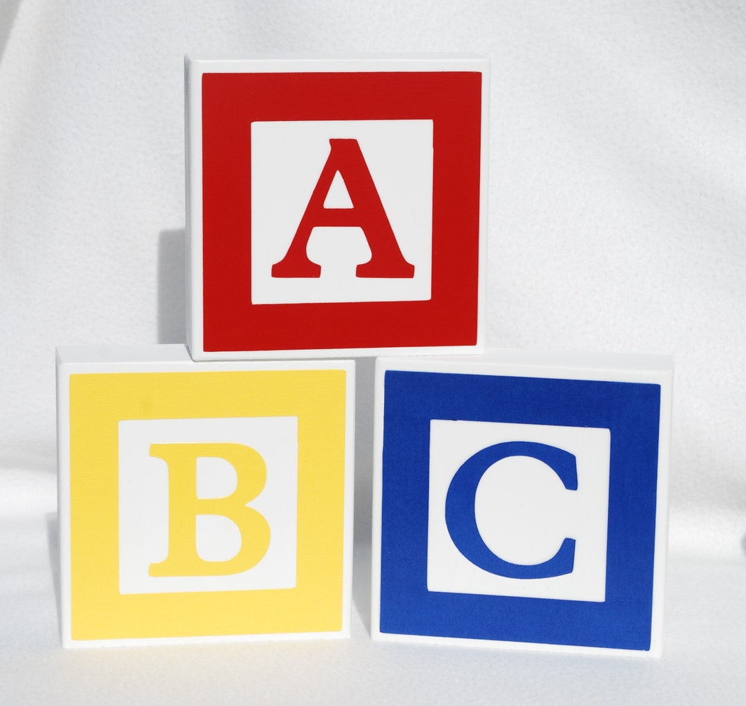 Wood Letter Blocks, Large Alphabet Blocks, 5" X 5" X 1.25", 3D Wall ...