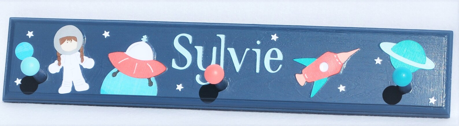 Personalized Outer Space Coat Rack: Astronaut, Rocket, Galaxy Decor - Etsy