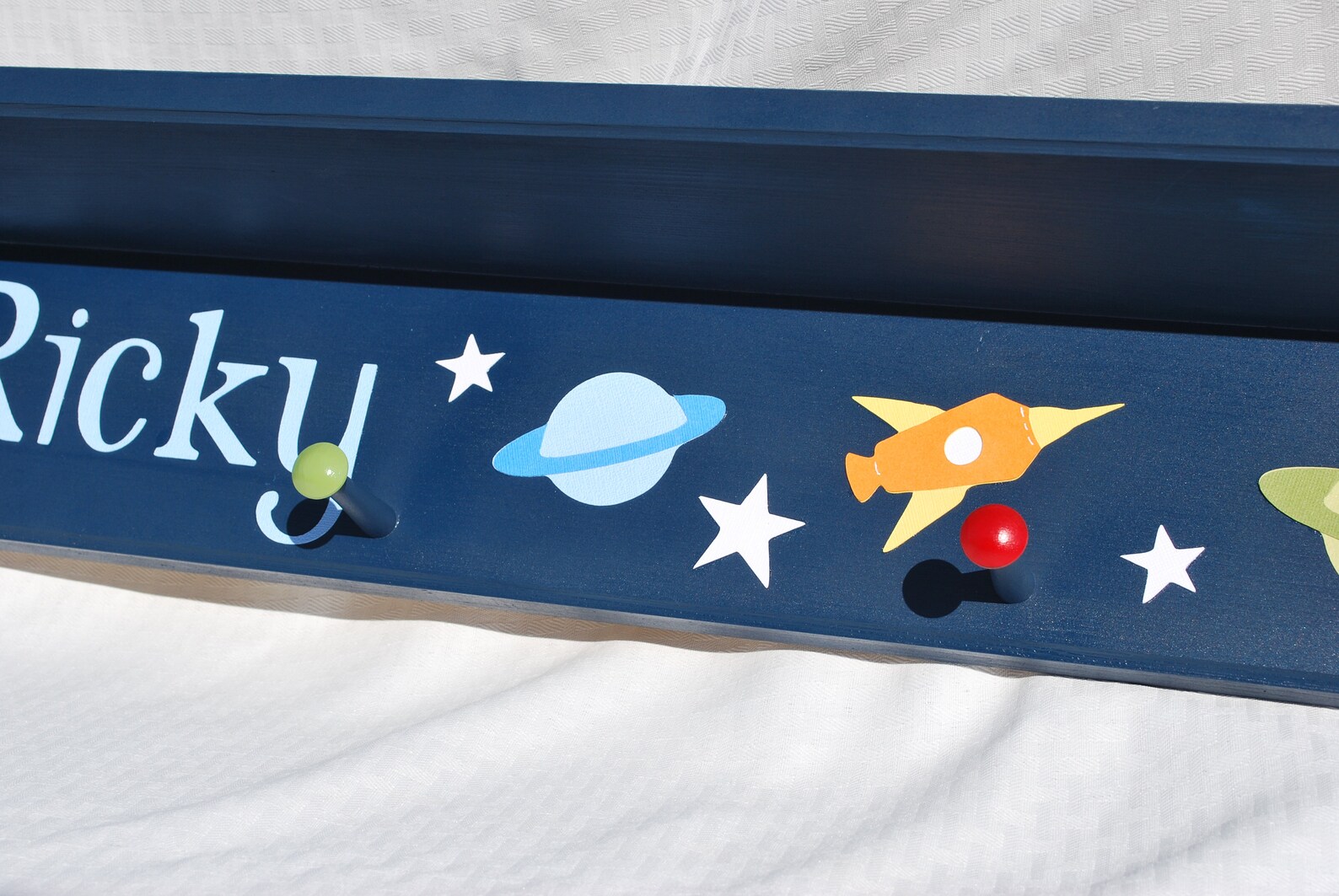 Children's Personalized Shelf With Pegs . Outer Space | Etsy