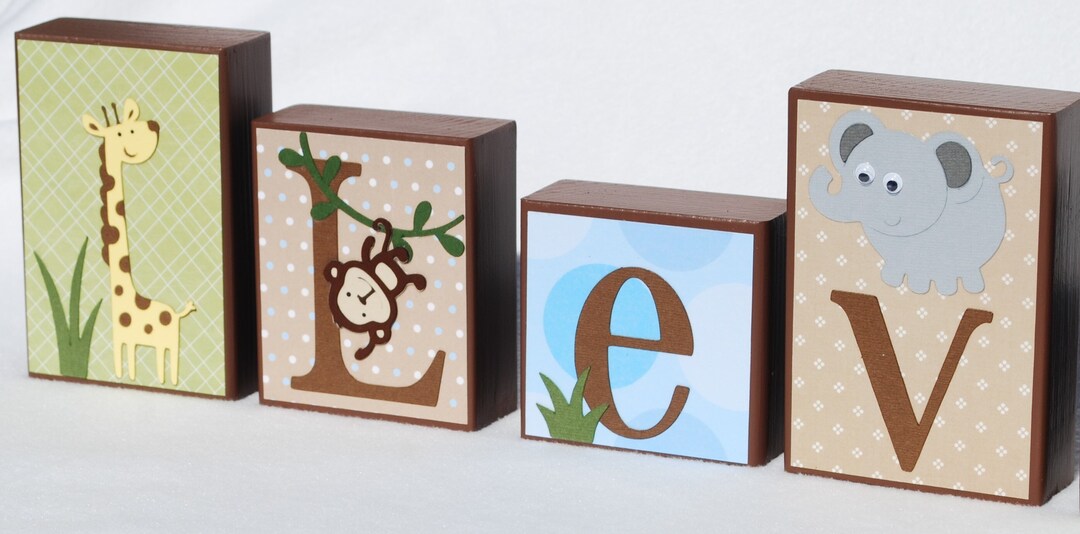 Jungle Nursery Display Accent for Bookcase Shelf Tabletop Dresser ...