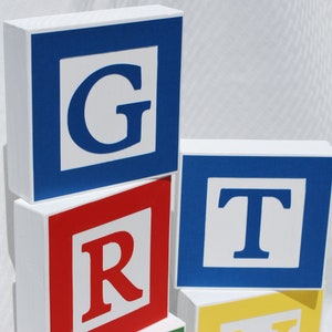 Wooden Name Block Letters . Large Wood Alphabet Blocks . 5" X 5" X 1.25 ...