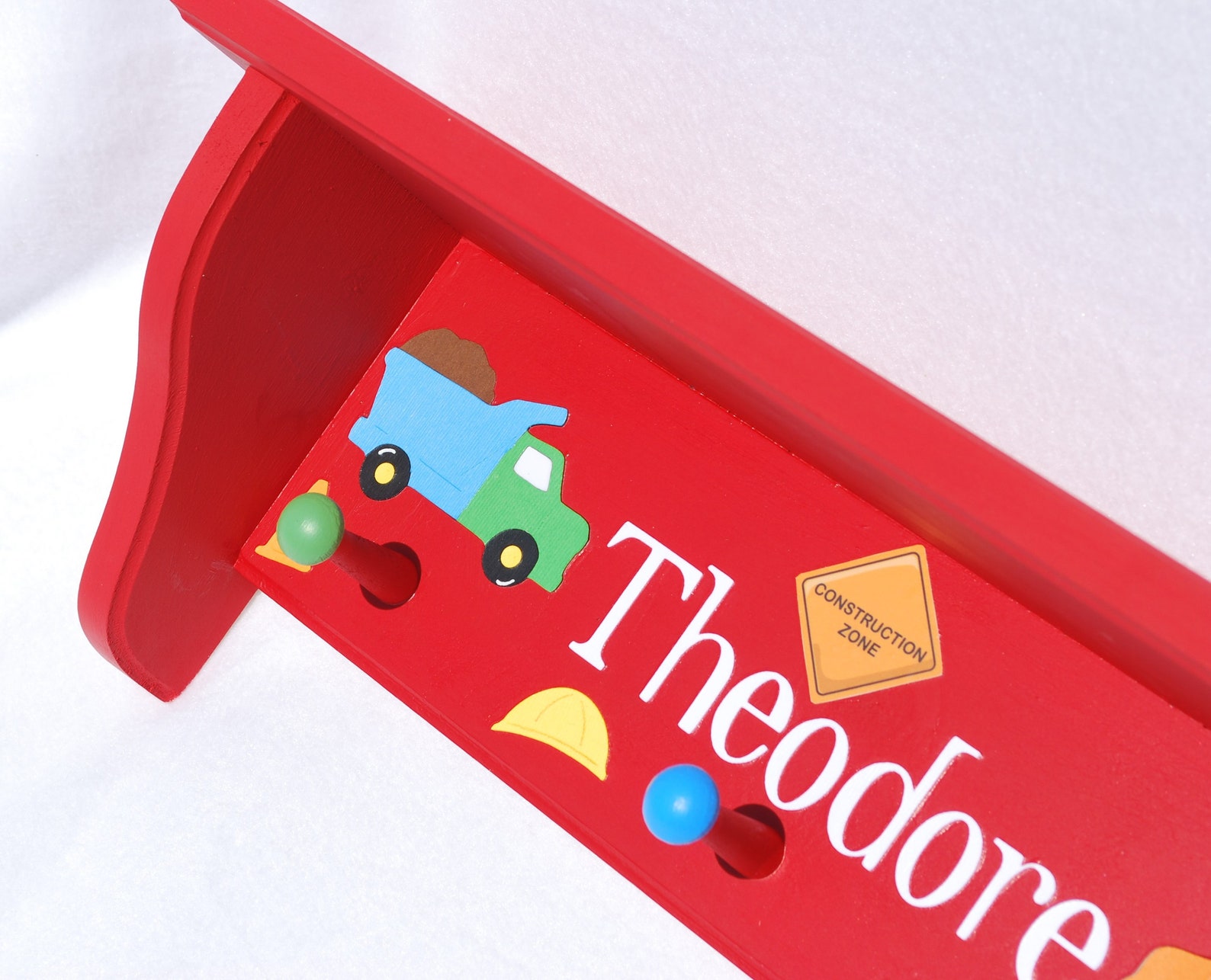 Construction Theme Coat Rack . Personalized Coat Rack . Shelf - Etsy