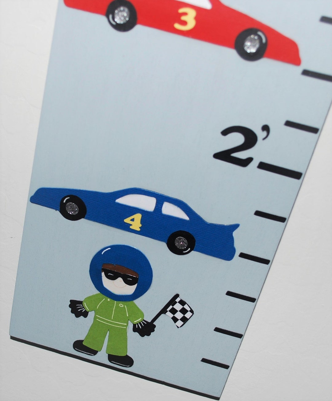 Handmade Race Car Growth Chart: Personalized Wood Name Sign - Etsy