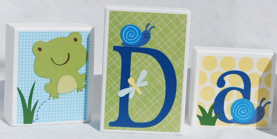 Frog Pond Nursery Name Blocks: Custom Wood Letter Blocks - Etsy