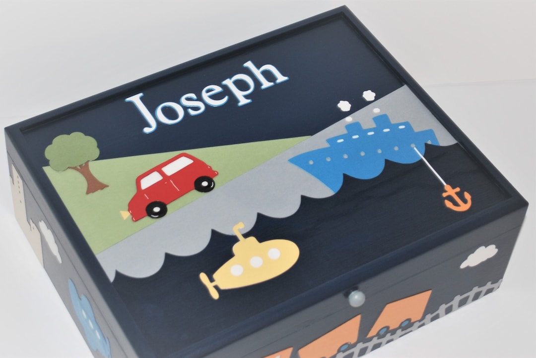 Large Wood Baby Keepsake Box, Memory Box for Children, Personalized ...