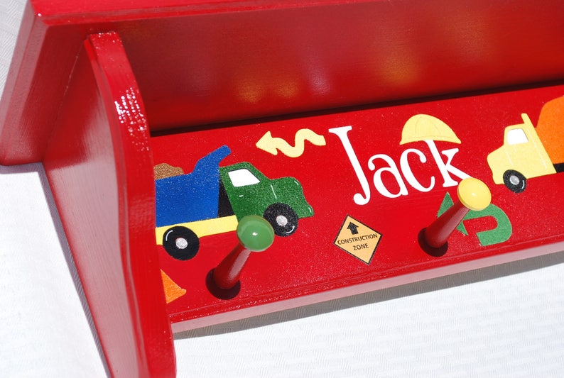Construction Theme Coat Rack . Personalized Coat Rack . Shelf - Etsy
