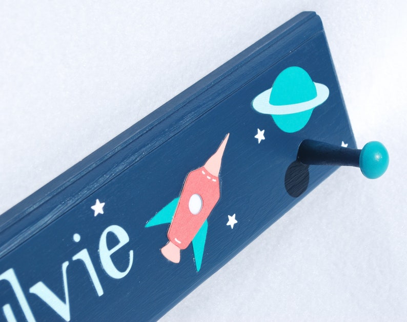 Personalized Outer Space Coat Rack: Astronaut, Rocket, Galaxy Decor - Etsy