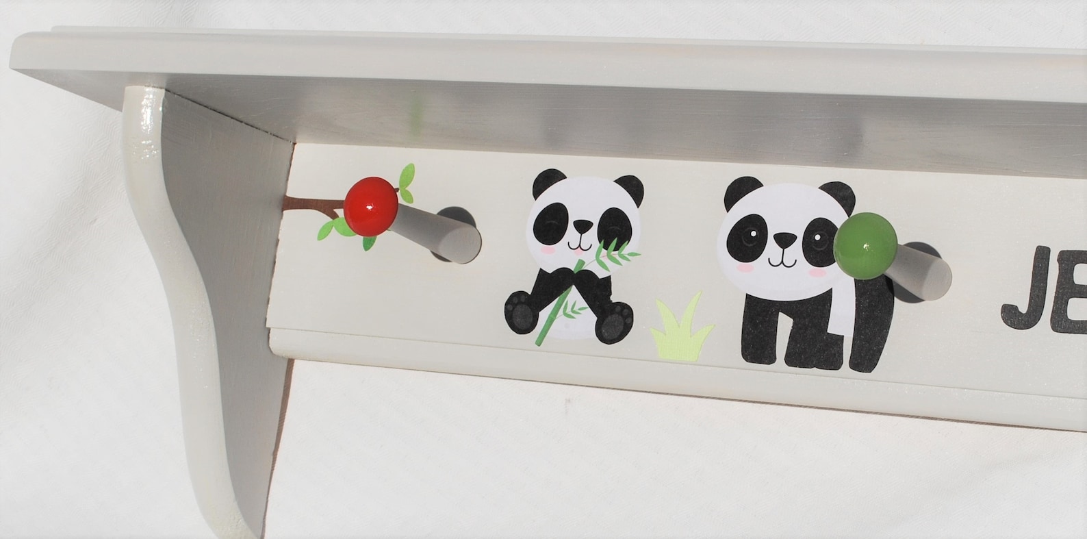 Cute Panda Wall Mounted Shelf With Pegs Panda Room Decor Wood - Etsy