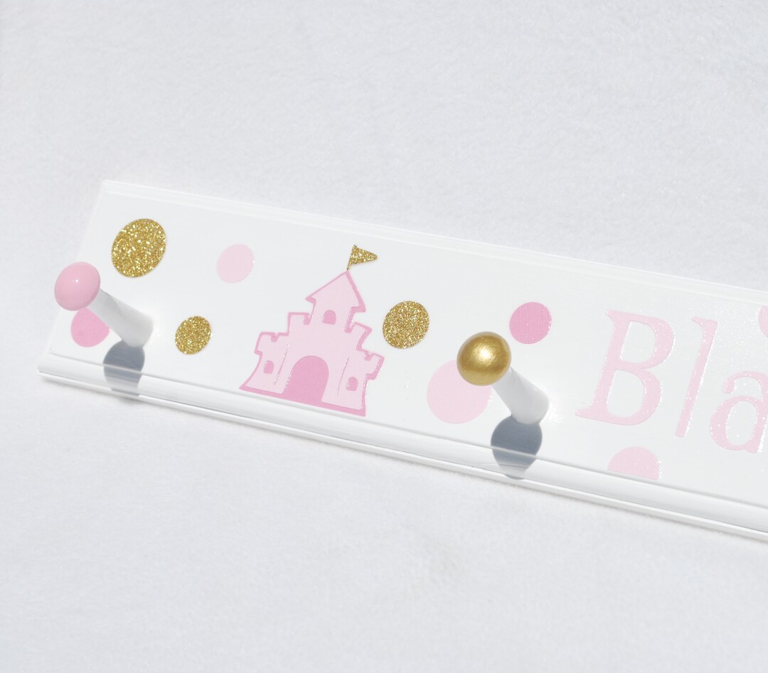 Pink and Gold Polka Dot Princess Coat Rack. Pink and Gold Bathroom ...