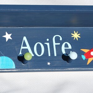 Custom Wall Shelf With Pegs . Outer Space Room Decor . Astronaut Wall ...
