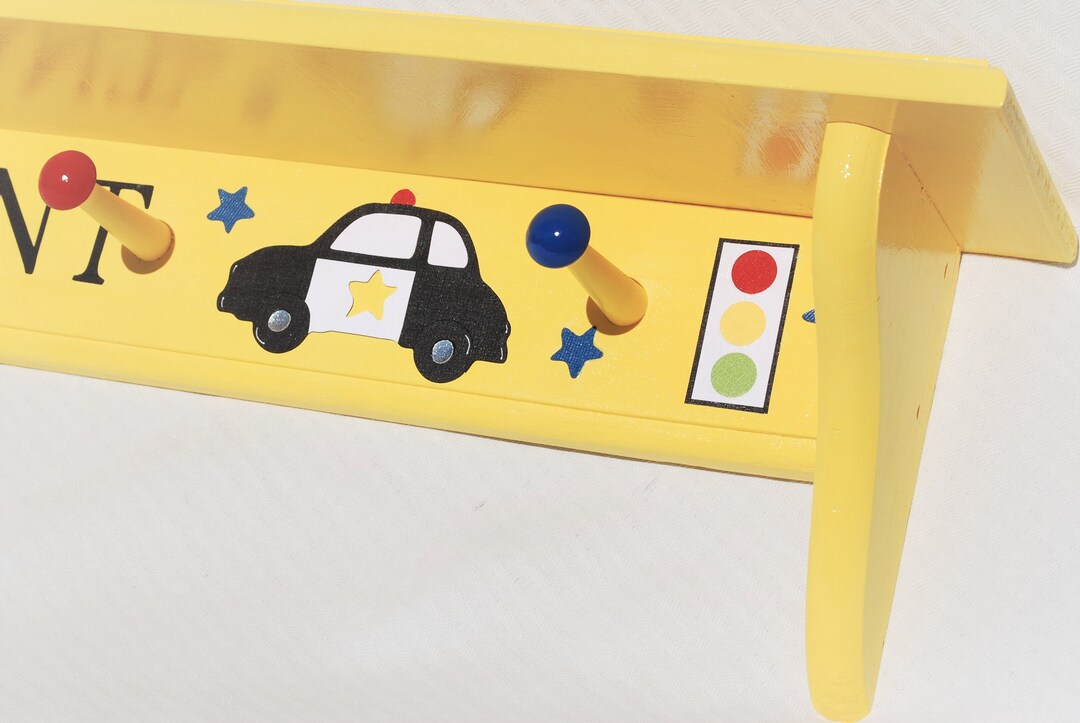 Custom Police Car Shelf With Pegs: Kids Room Decor - Etsy