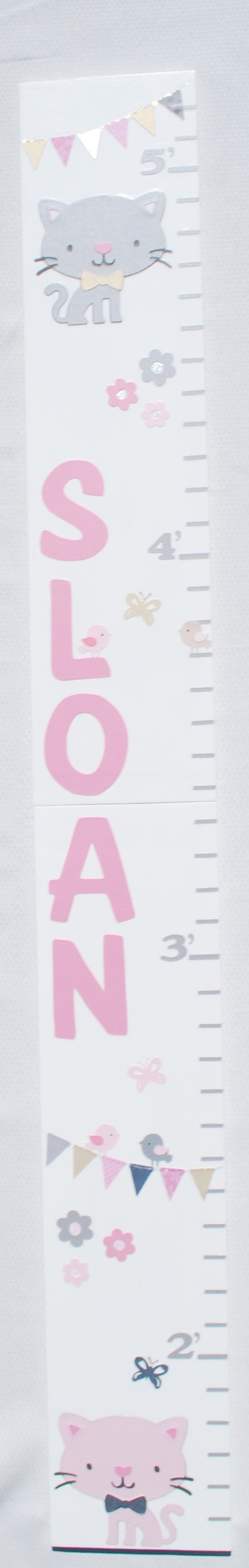 Cute Little Kittens Growth Chart for Girls Room . Personalized - Etsy