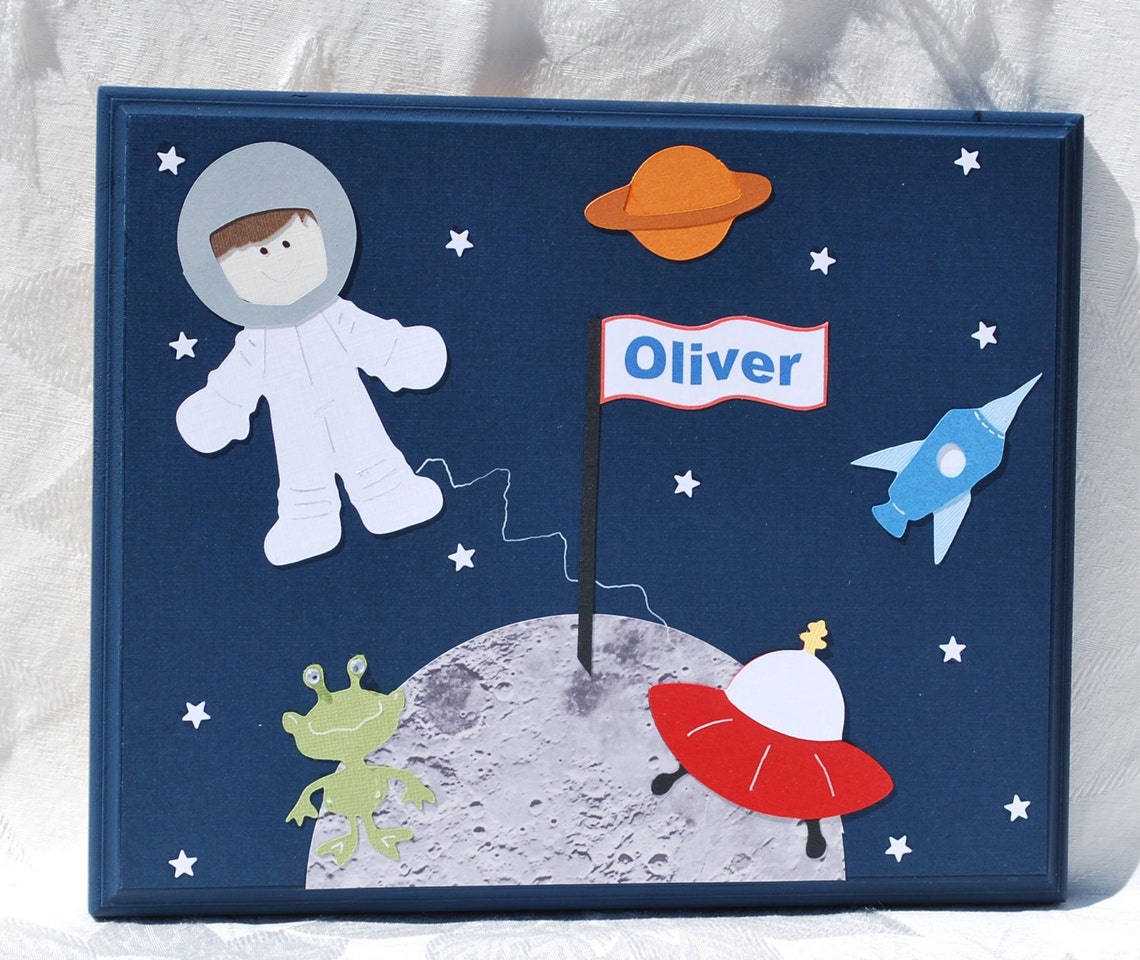 Personalized Wood Door Sign . Outer Space Adventure . Solar | Etsy