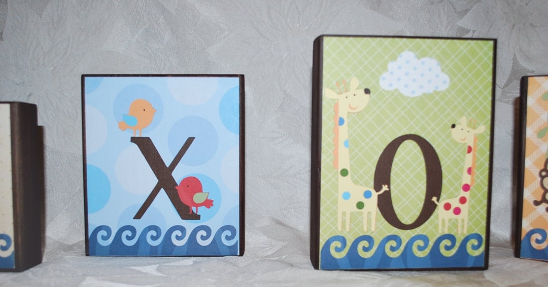 Noah's Ark Nursery Decor: Animal Wood Block Letters - Etsy